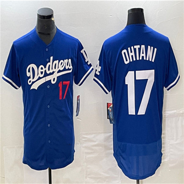 Los Angeles Dodgers #17 Shohei Ohtani Blue Home Authentic Patch Jersey ...