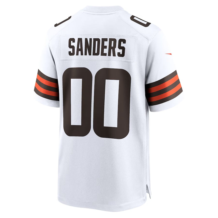 C.Browns #00 Shedeur Sanders White 2025 Draft Game Stitched American F ...