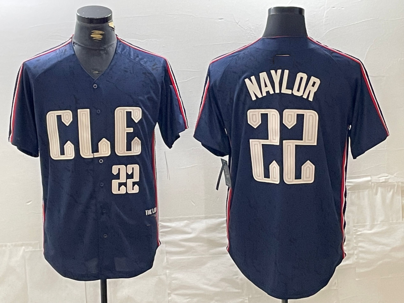 Cleveland Guardians #22 Josh Naylor Number Navy 2024 City Connect Limi ...