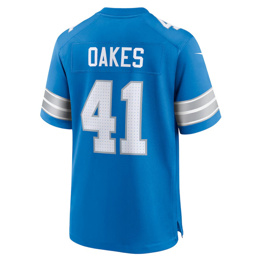 D.Lions #41 Gunnar Oakes Blue Team Game American Football Jersey – Puhics