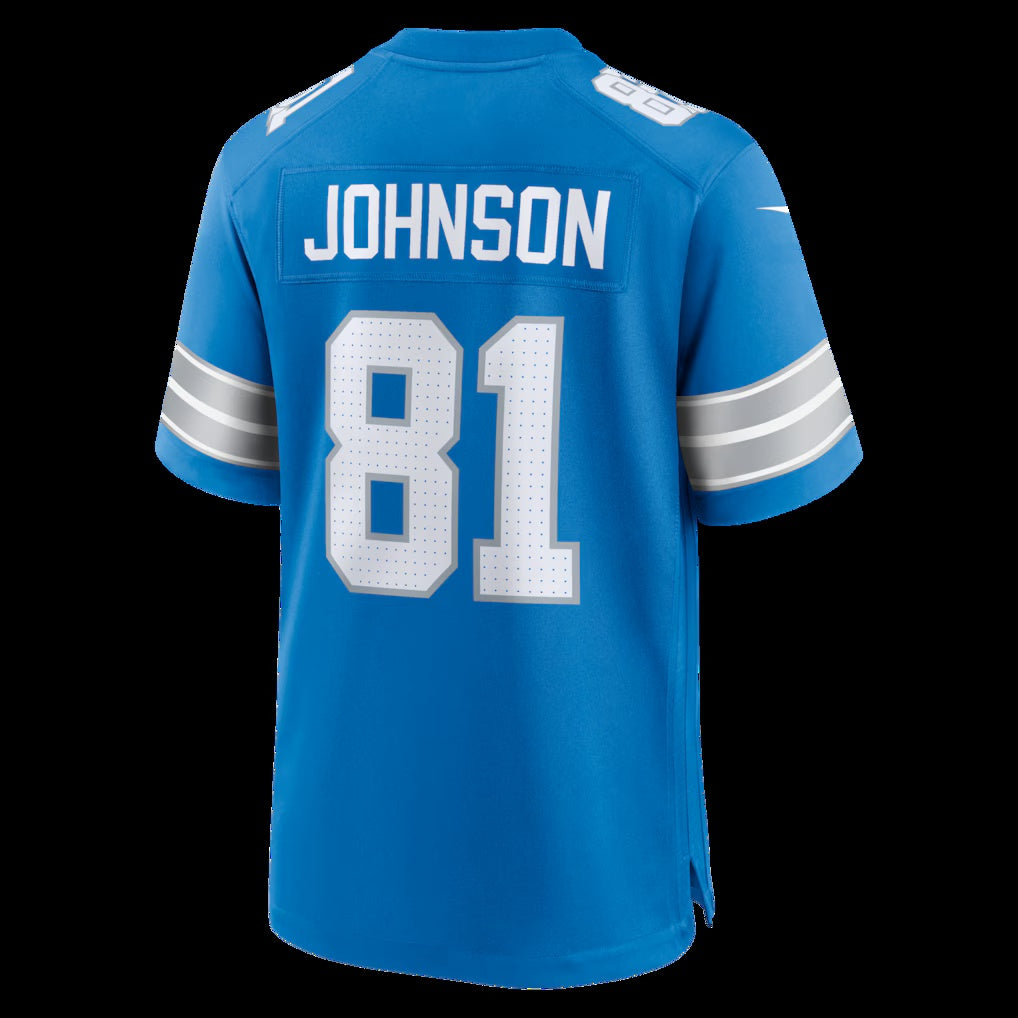 D.Lions #81 Calvin Johnson Blue Team Retired Game American Football Je ...