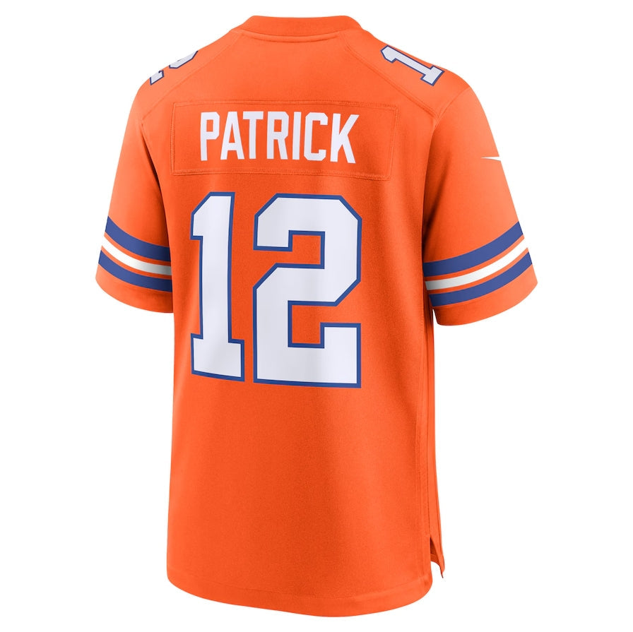 D.Broncos #12 Tim Patrick Orange Mile High Collection 1977 Throwback P ...