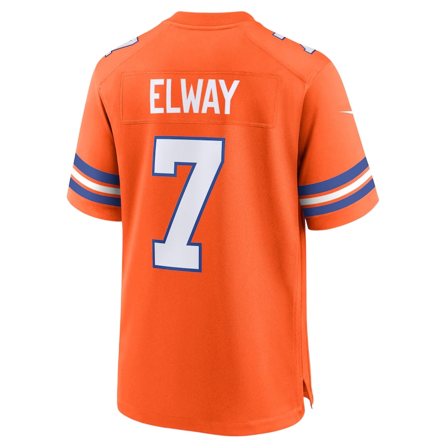 D.Broncos #7 John Elway Orange Mile High Collection 1977 Throwback Ret ...