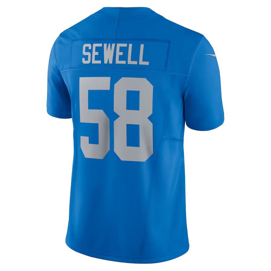 D.Lions #58 Penei Sewell Blue Vapor F.U.S.E. Alternate Limited Stitche ...
