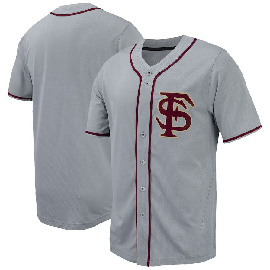 F.State Seminoles Replica Full-Button Baseball Jersey - Gray American ...