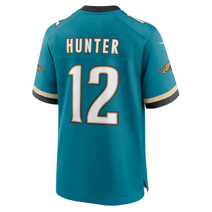 J.Jaguars #12 Travis Hunter Teal 2025 Draft First Round Pick 2nd Alter ...