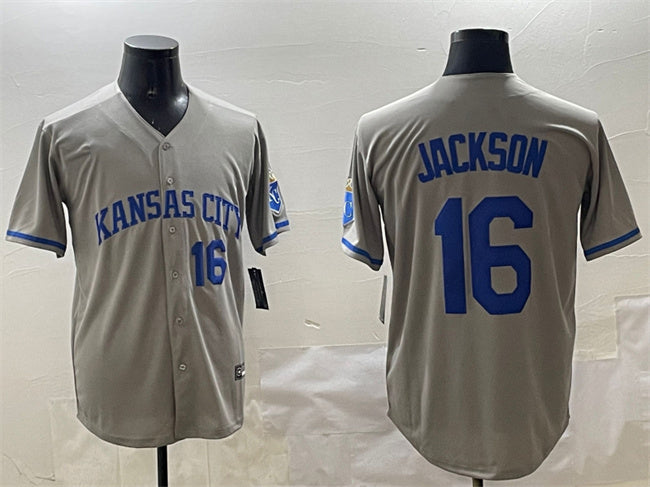 Kansas City Royals #16 Bo Jackson Gray 2024 Away Limited Stitched Base ...