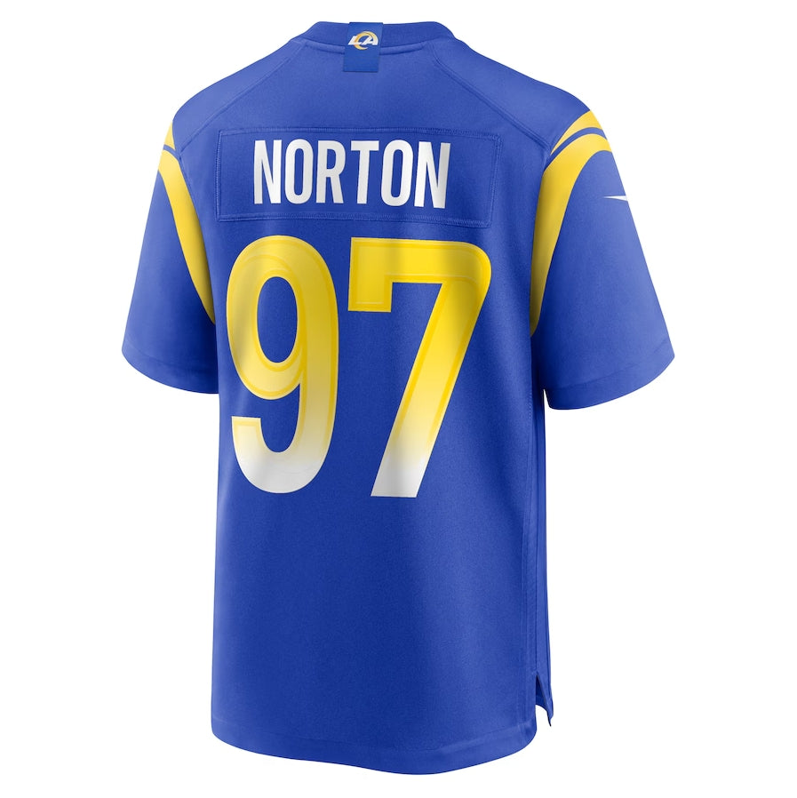 LA.Rams #97 Bill Norton Royal Team Game Stitched American Football Jer ...