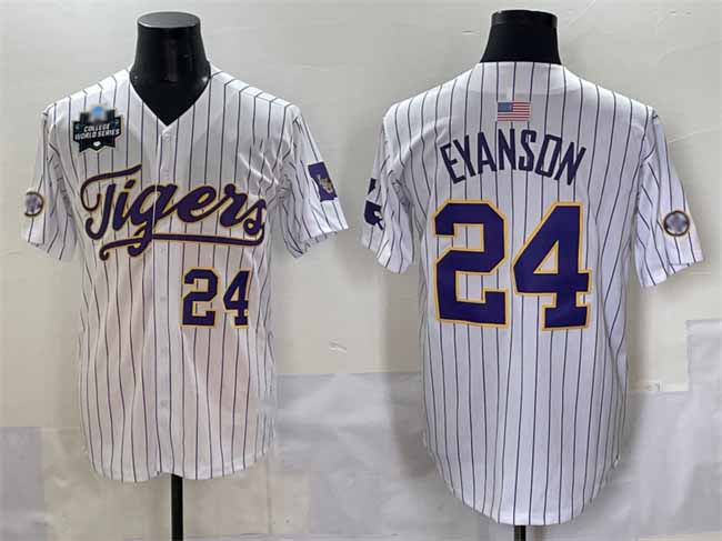 L.Tigers #24 Anthony Eyanson White Pinstripe 2025 World Series Stitche – Puhics