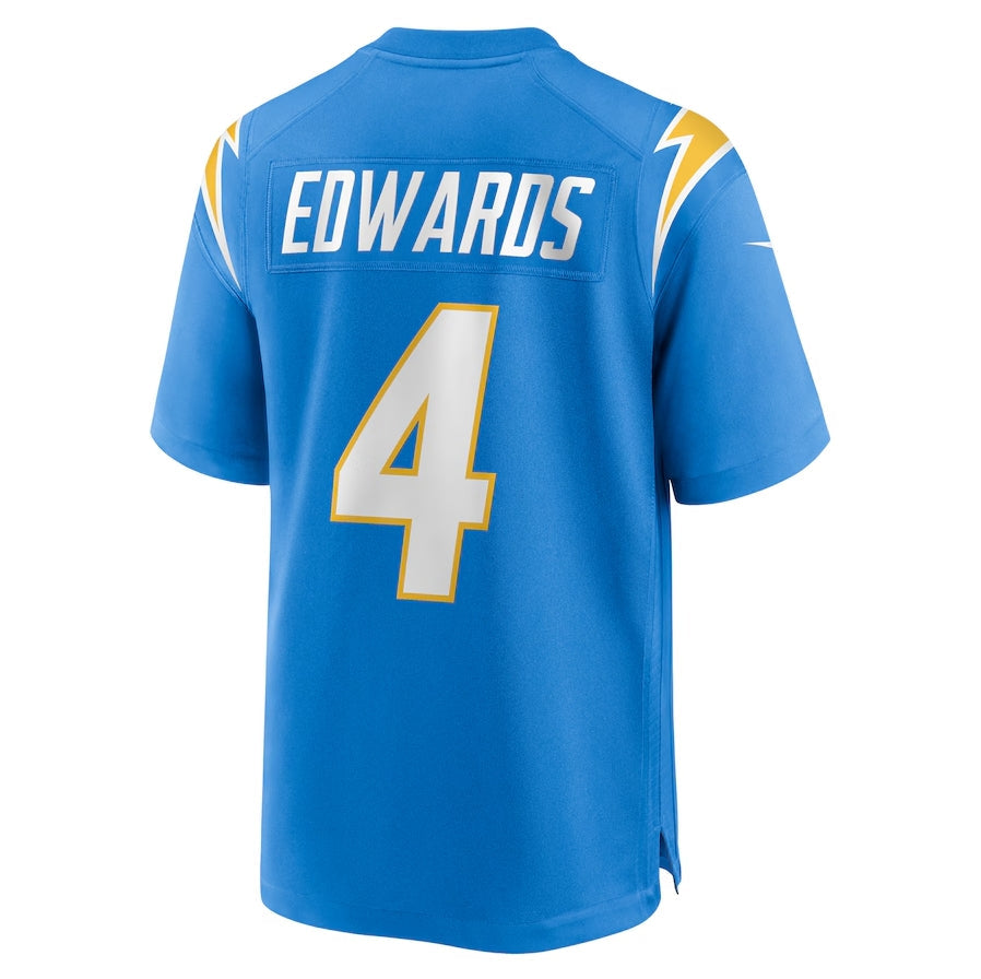 LA.Chargers #4 Gus Edwards Game Jersey - Powder Blue American Football ...
