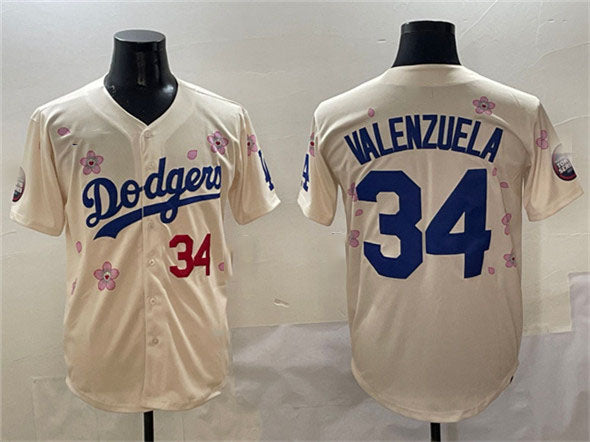 Los Angeles Dodgers #34 Fernando Valenzuela Cream 2025 Tokyo Series Li ...