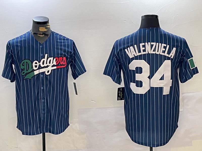 Los Angeles Dodgers #34 Fernando Valenzuela blue Authentic Collection ...