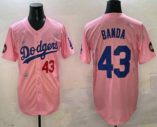 Los Angeles Dodgers #43 Anthony Banda Pink 2025 Tokyo Series Limited B ...