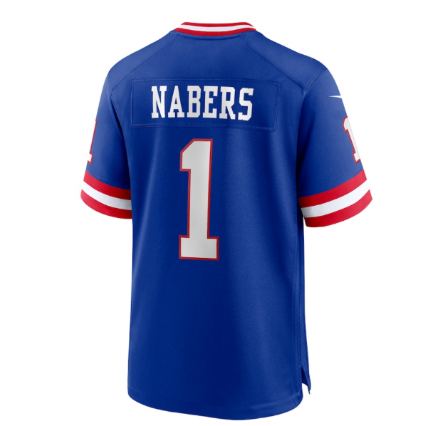 NY.Giants #1 Malik Nabers 2024 Draft First Round Pick Player Game Jers ...