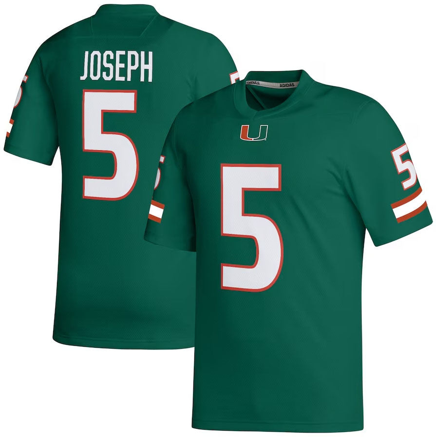 M.Hurricanes #5 Ray Ray Joseph NIL Football Player Jersey - Green Amer ...
