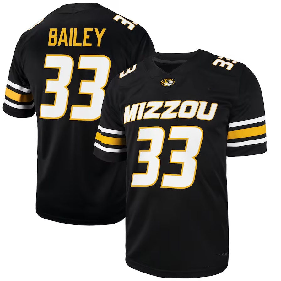 M.Tigers #33 Chad Bailey NIL Football Player Jersey - Black American C ...