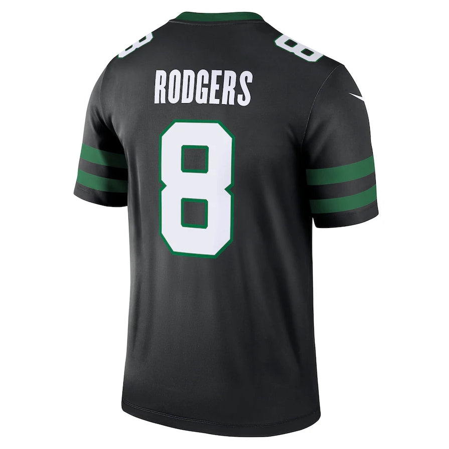 NY.Jets #8 Aaron Rodgers Alternate Legend Jersey - Legacy Black Americ ...
