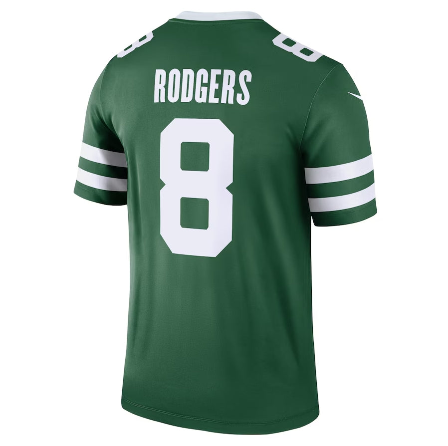NY.Jets #8 Aaron Rodgers Legend Jersey - Legacy Green American Footbal ...