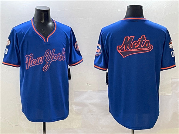 New York Mets Team Big Logo Royal 2025 Spring Training Stitched Baseba ...