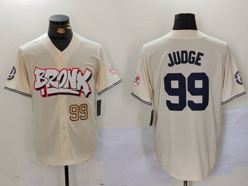 New York Yankees #99 Aaron Judge Cream Limited Stitched Baseball Jerse ...