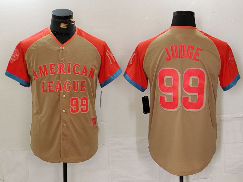 New York Yankees #99 Aaron Judge Number Cream 2024 All Star Limited St ...