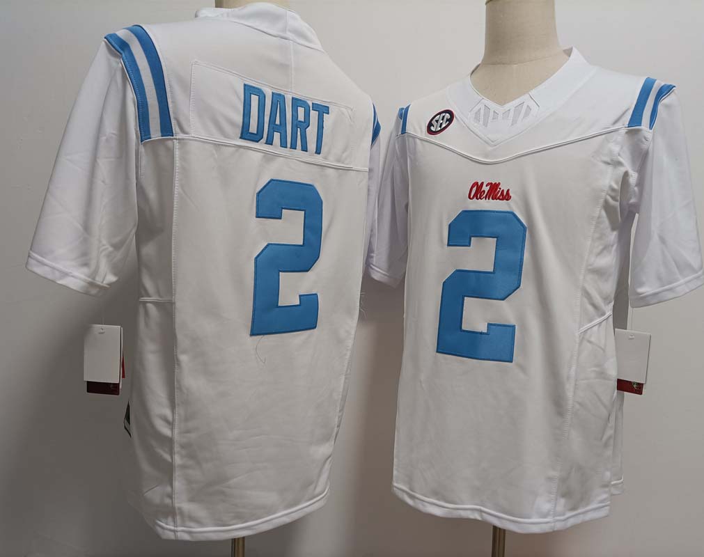 O.Miss Rebels #2 Jaxson Dart White 2024 F.U.S.E Football Stitched Amer ...