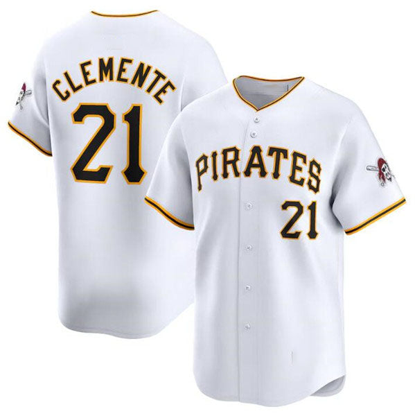 Pittsburgh Pirates #21 Roberto Clemente White Home Limited Baseball St ...
