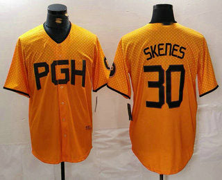 Pittsburgh Pirates #30 Paul Skenes Yellow 2023 City Connect Stitched B ...