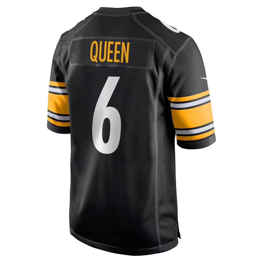 P.Steelers #6 Patrick Queen Game Player Jersey - Black Stitched Americ ...