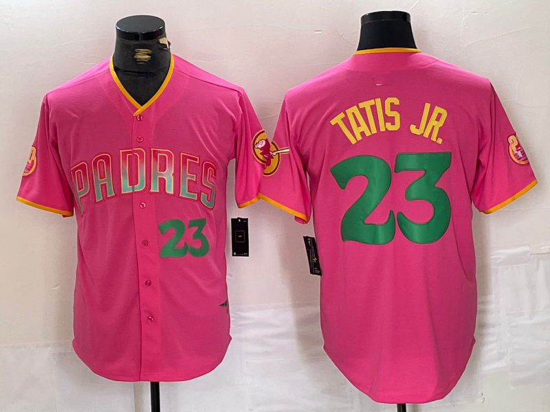 San Diego Padres #23 Fernando Tatis Jr. Pink Cool Base Stitched Baseba ...