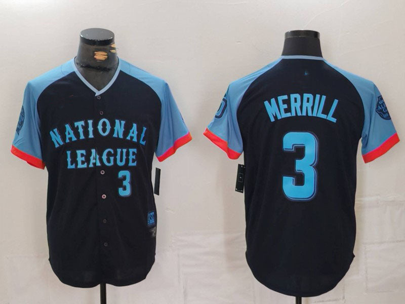 San Diego Padres #3 Jackson Merrill Number Navy 2024 All Star Limited ...