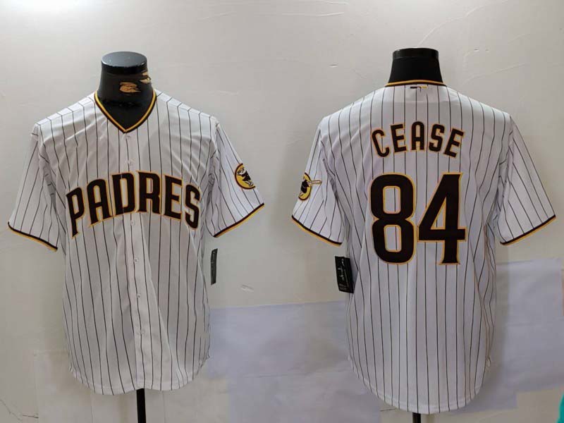 San Diego Padres #84 Dylan Cease White Team Logo Stitched Cool Base Ba ...