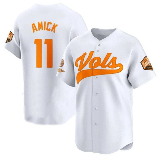 T.Volunteers #11 Billy Amick White 2024 Champions Vapor Limited Stitch ...