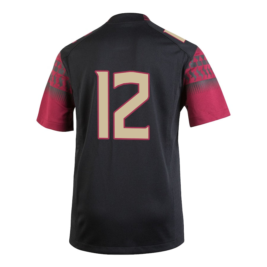 #12 F.State Seminoles Replica Alternate Jersey Black Stitched American ...