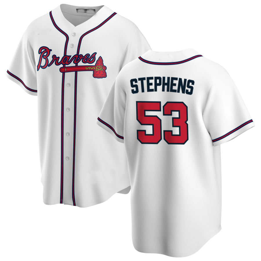 Atlanta Braves #53 Jackson Stephens White Alternate Authentic Player J ...