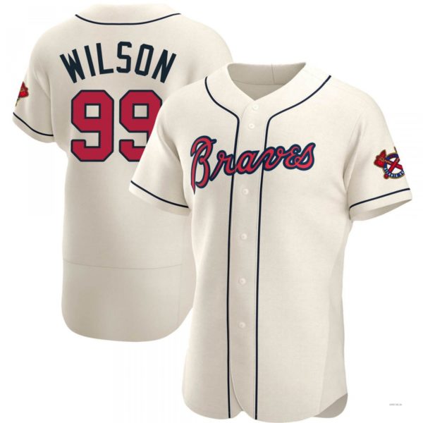 Atlanta Braves #99 Brooks Wilson Cream Alternate Jersey Stitches Baseb ...
