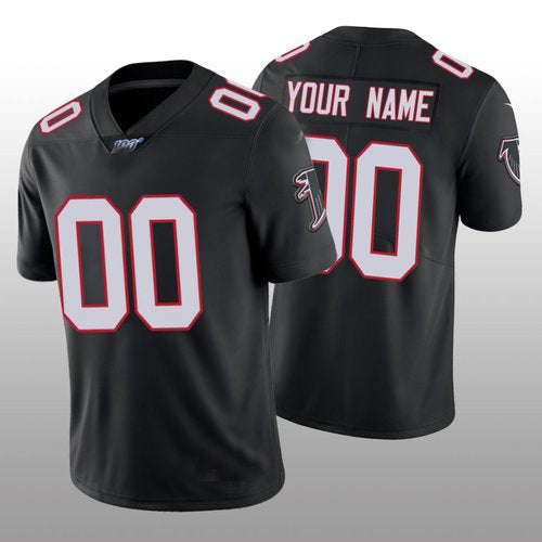 Custom A.Falcons Black Classic Limited 100th Season Jersey Stitched Am ...