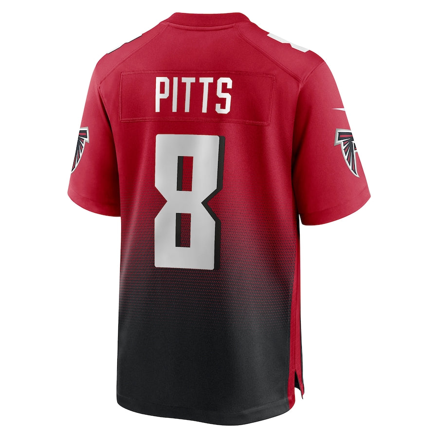A.Falcons #8 Kyle Pitts Red Alternate Game Jersey Stitched American Fo ...