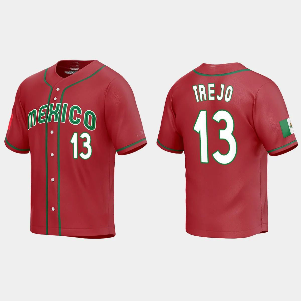 #13 ALAN TREJO MEXICO BASEBALL 2023 WORLD BASEBALL CLASSIC REPLICA JER ...