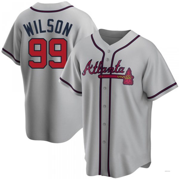 Atlanta Braves #99 Brooks Wilson Gray Road Jersey Stitches Baseball Je ...