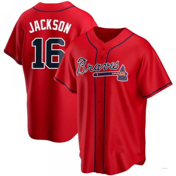 Atlanta Braves #16 Sonny Jackson Red Alternate Jersey Stitches Basebal ...