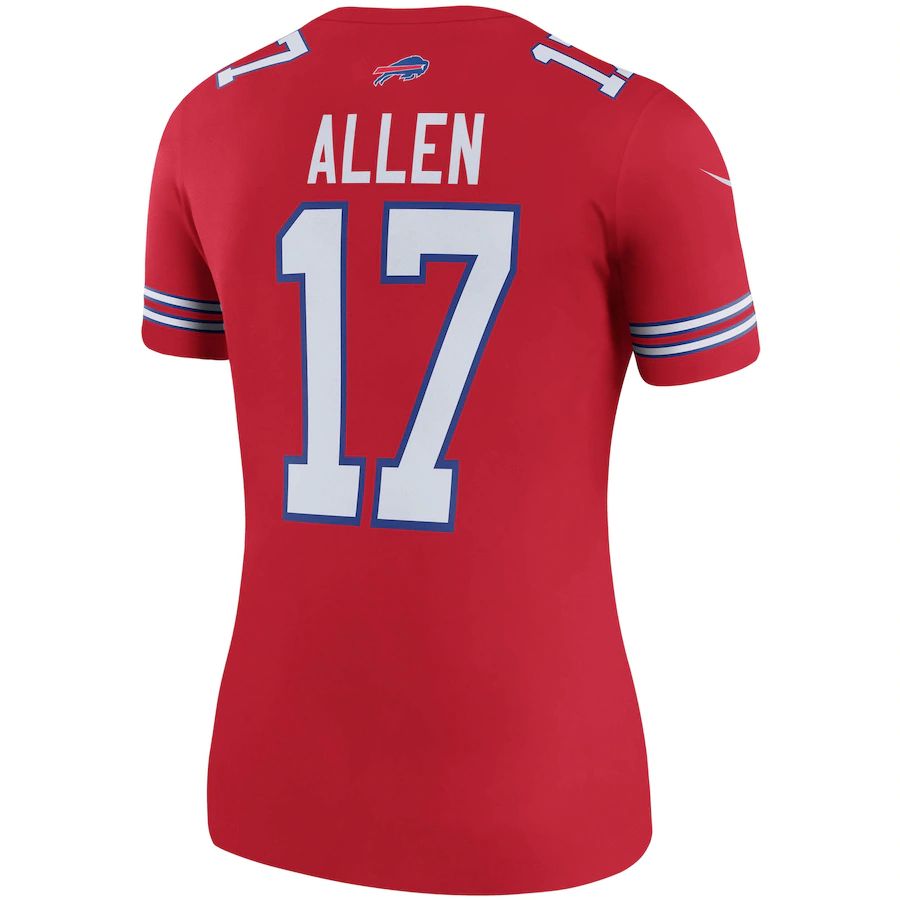 B.Bills #17 Josh Allen Red Color Rush Legend Player Jersey American St ...