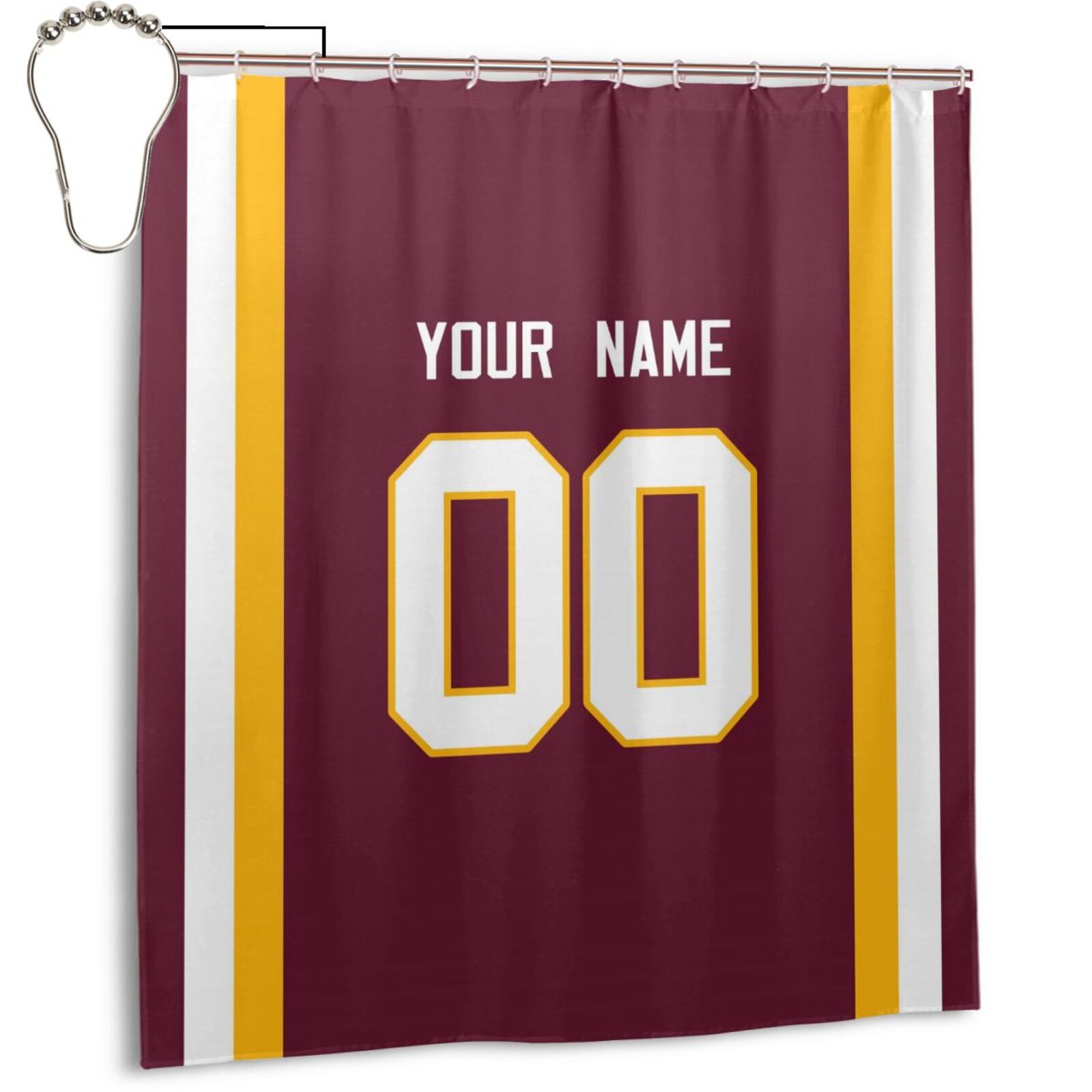 Custom Football Washington Commanders style personalized shower curtain ...