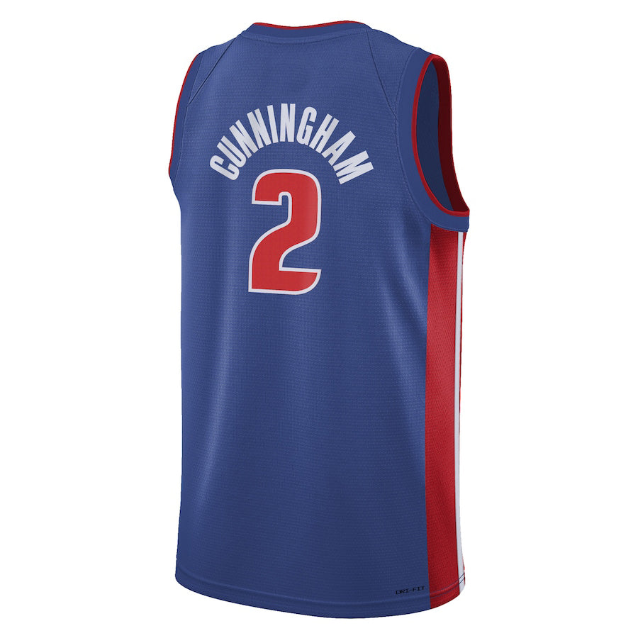 D.Pistons #2 Cade Cunningham 2021-22 Swingman Jersey Blue Icon Edition ...