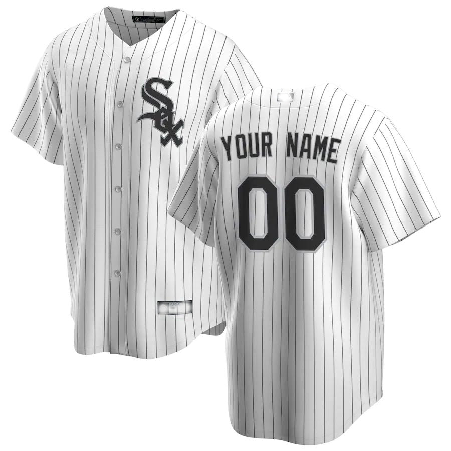 Baseball Jerseys Custom Chicago White Sox White Home Replica Custom Je ...