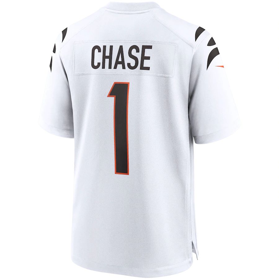 C.Bengals #1 Ja'Marr Chase White Game Jersey Stitched American Footbal ...