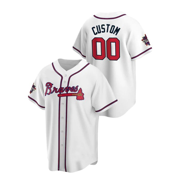 Custom Atlanta Braves White Men Youth Women Team Name Number Birthday ...