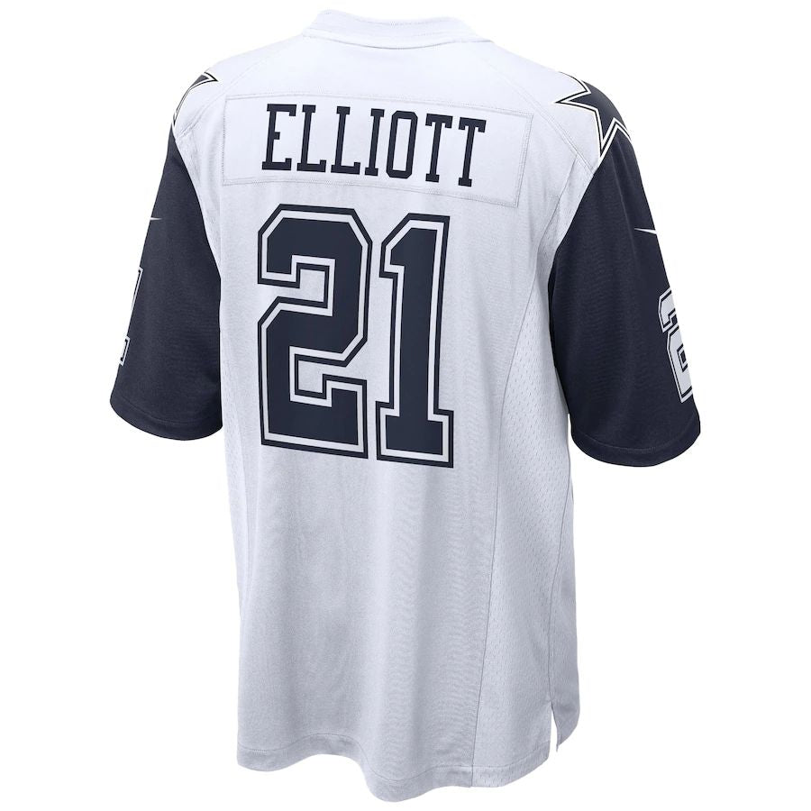 D.Cowboys #21 Ezekiel Elliott White Alternate Game Jersey Stitched Ame ...