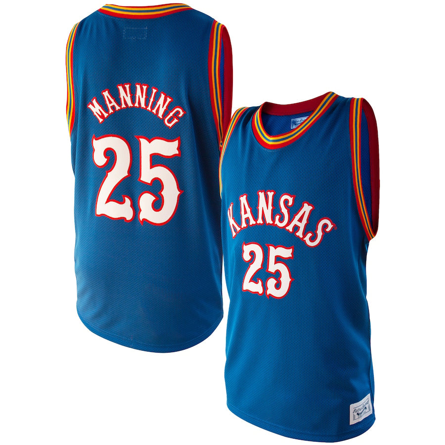 K.Jayhawks #25 Danny Manning Original Retro Brand Alumni Basketball Je ...