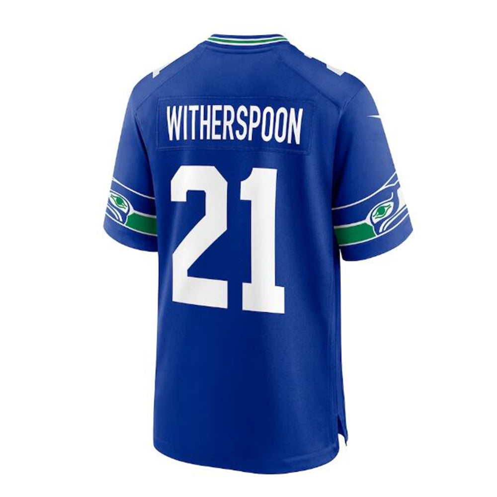 S.Seahawks #21 Devon Witherspoon Throwback Player Game Jersey - Royal ...